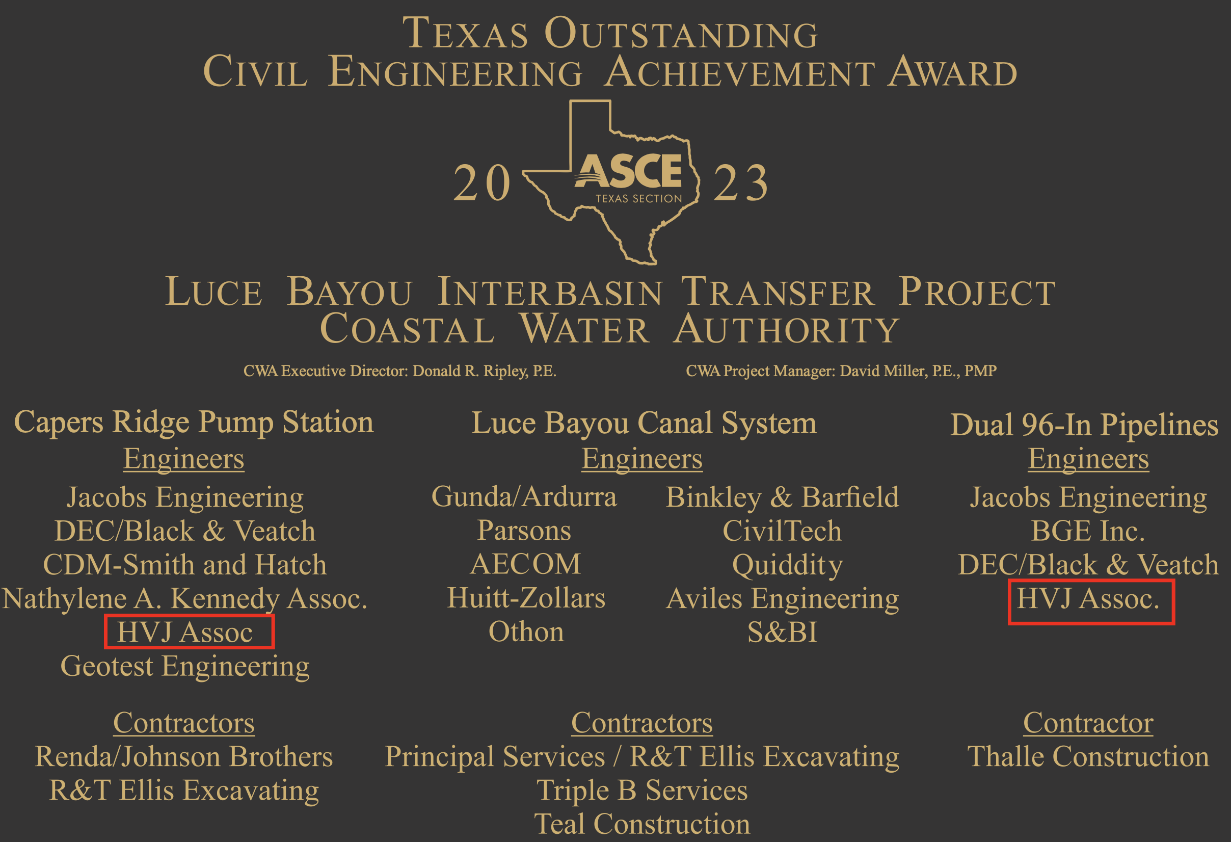 Texas Outstanding Civil Engineering Achievement Award